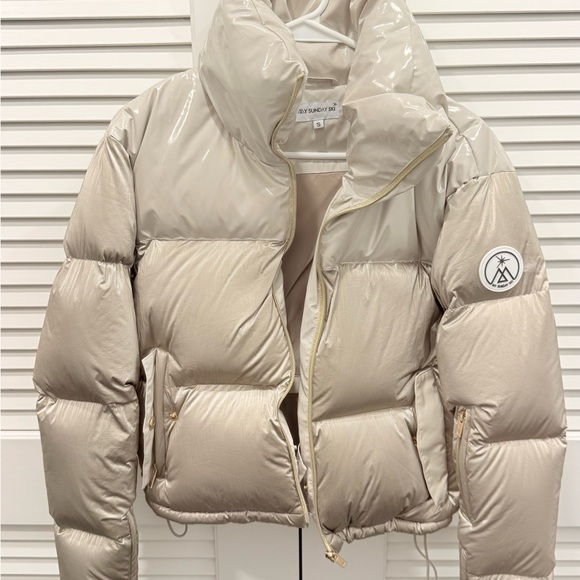 MY SUNDAY SKI | Jackets & Coats | Cropped Bomber Ski Jacket Champagne ...
